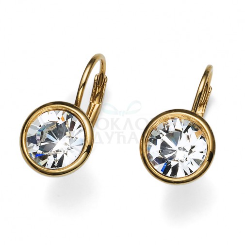 Ženske Oliver Weber Simple Gold Crystal Zlatnim mindjuše sa swarovski belim kristalom