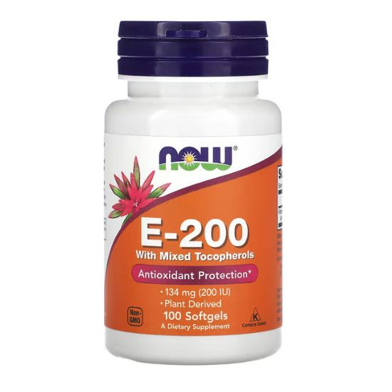 Now Foods, E-200 with Mixed Tocopherols, 134 mg (200 IU), 100kap