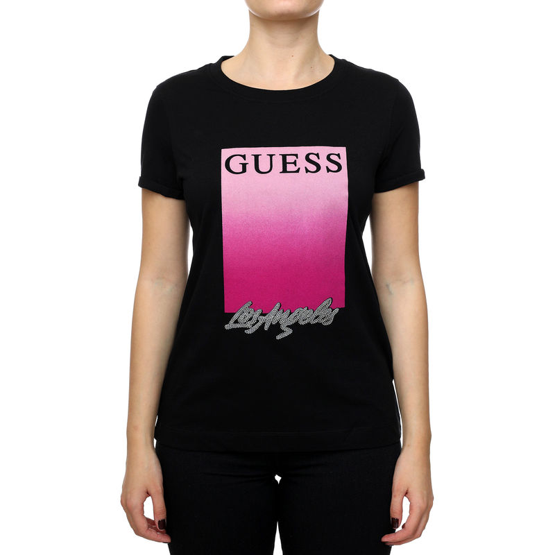 Ženska majica Guess Ss Cn Flocked Tee