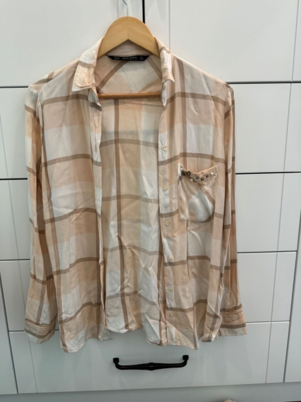 Zara, XS (EU 34), Karirani, bоја - Boja breskve