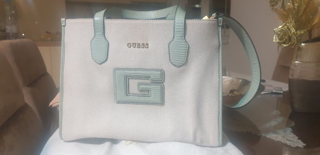 Torba za rame, Guess, Materijal: Platno, Koža