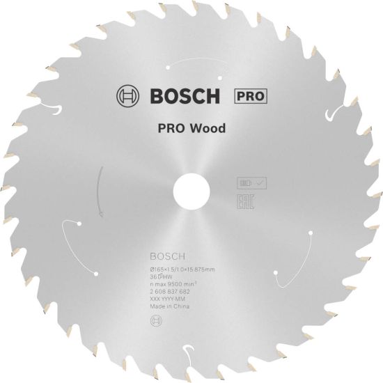 Bosch PRO Wood list za akumulatorsku kružnu testeru 165x1.5x15.875 mm 36z ATB max 9.500 o/min (2608837682)