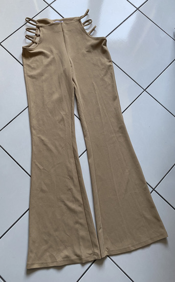 Bershka krem pantalone