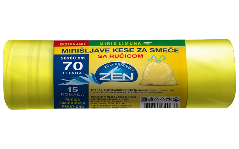 ZEN KESE ZA SMEĆE MIRIS LAVANDA 56CMX80CM 70L SA RUČICOM