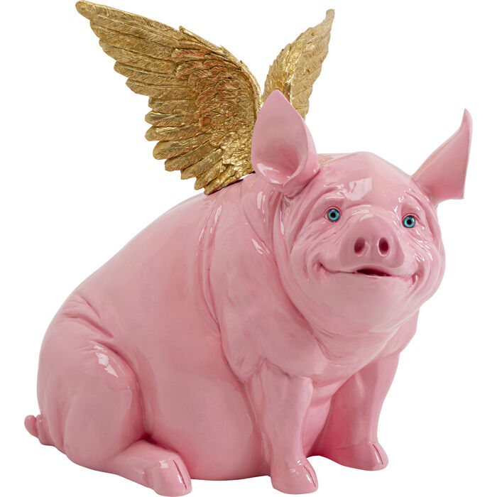 Deco Figurine Flying Pig Pink 79cm