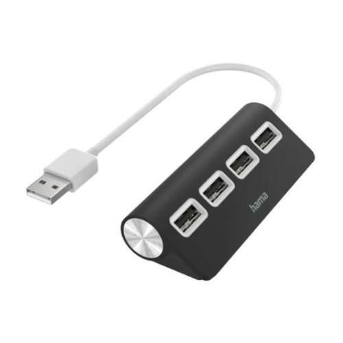 HAMA USB 2.0 HUB 1:4, 480 Mbit/s Crni