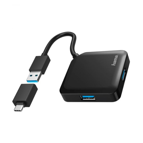 HAMA USB 3.2 HUB 1:4 5Gbit/s + USB-C Adapter