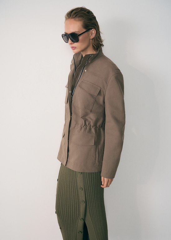 Turtleneck parka with pockets