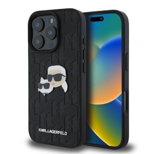 KARL LAGERFELD Zaštitna maska za iPhone 16 Pro Heads Pin Black