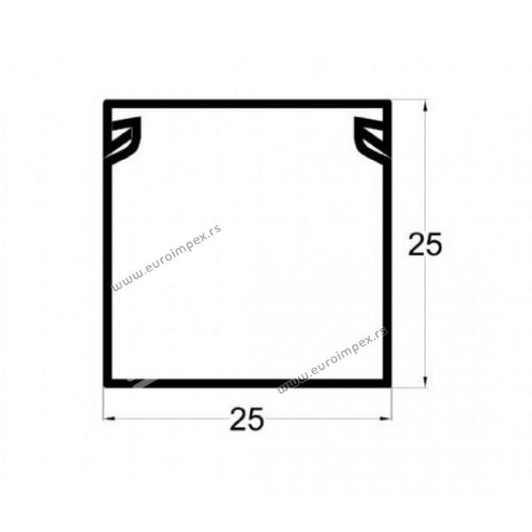 PVC KANALICA 25x25x2000mm k65 30.0021