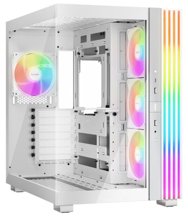 LIGHT BASE 600 LX White, MB compatibility: ATX / M-ATX / Mini-ITX, ARGB illumination, 4 Light Wings LX 120mm PWM fans, Fully windowed front