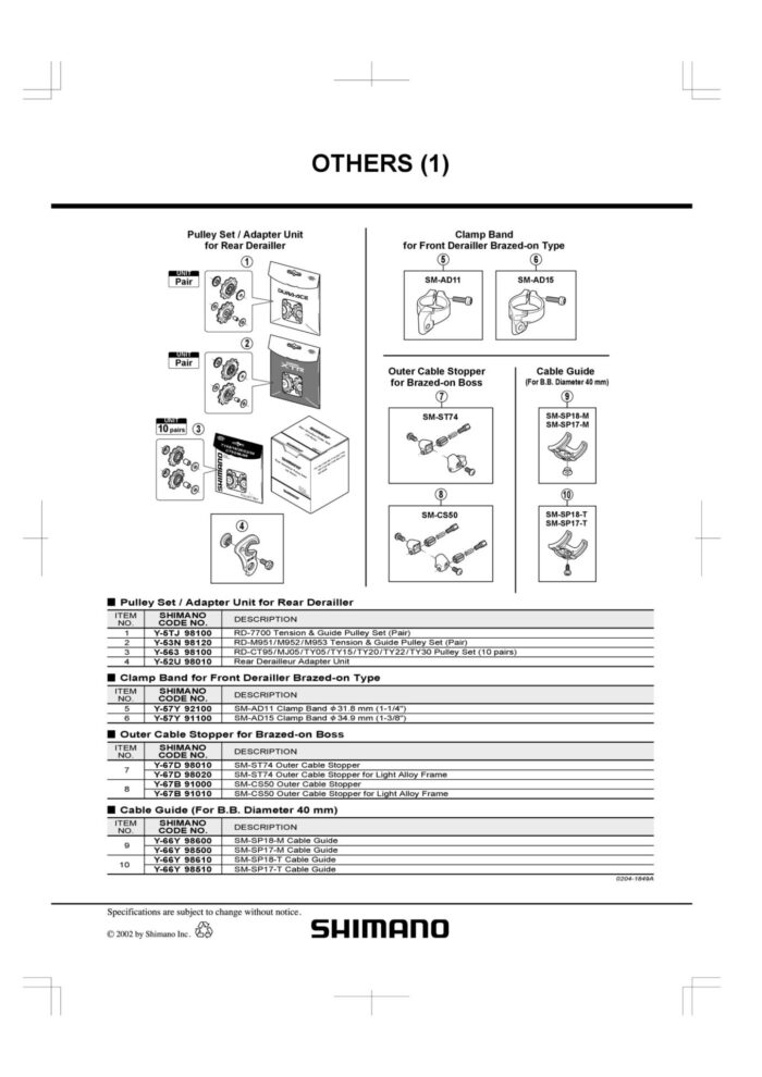 UVODNIK SAJLI SHIMANO SM-SP18-M5 CABLE GUIDE