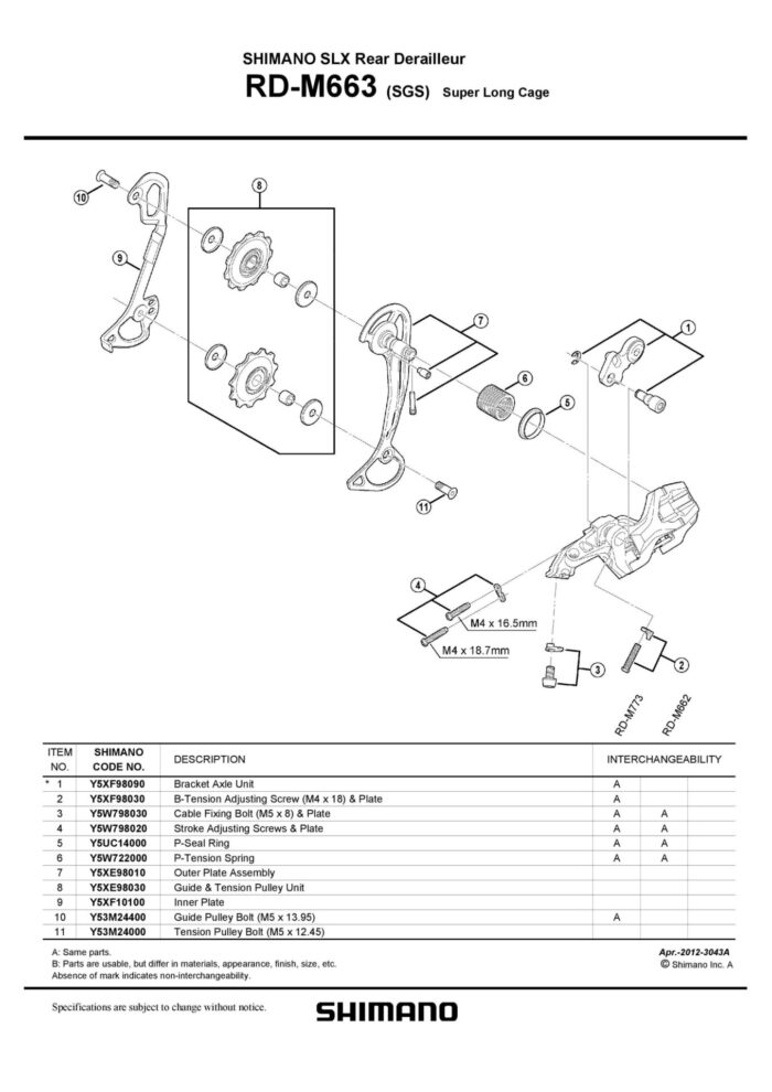 ROLNICA MENJAČA ZADNJEG SHIMANO RD-M663-SGS