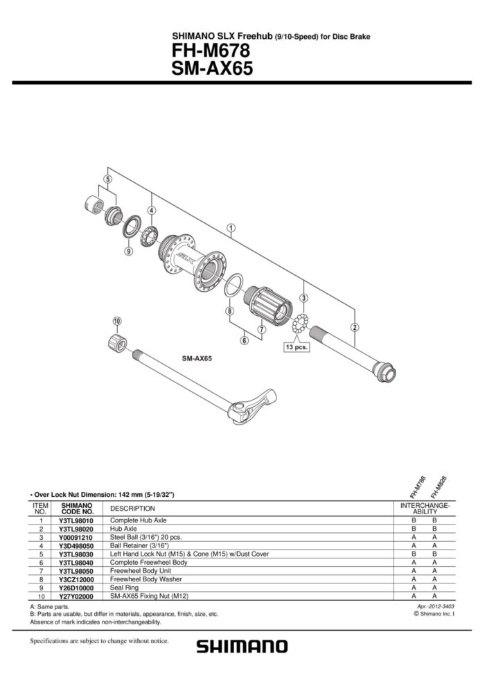 KONUS SHIMANO FH-M678 LEVI M15 & CONE M15 W/DUST CAP