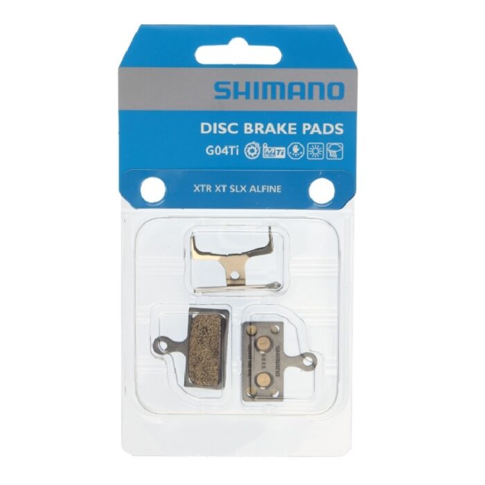 PLOČICE ZA DISK SHIMANO METAL PAD W/O FIN (G04TI) PAD SPRING W/SPLIT PIN 1 PAIR IND.PACK