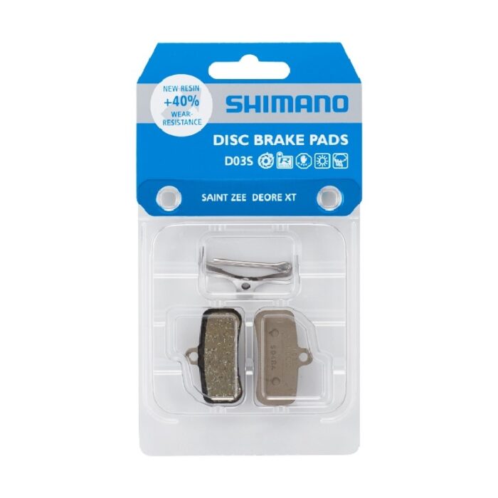 PLOČICE ZA DISK SHIMANO RESIN PAD W/O FIN (D03S-RX) PAD SPRING W/SPLIT PIN 1 PAIR IND.PACK