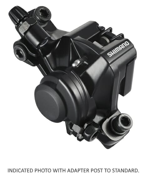 KOČNICA SHIMANO ALTUS BR-M375-L PREDNJA ILI ZADNJA MEHANIČKA W/O ADAPTER FOR POST MOUNT RESIN PAD BLACK IND.PACK