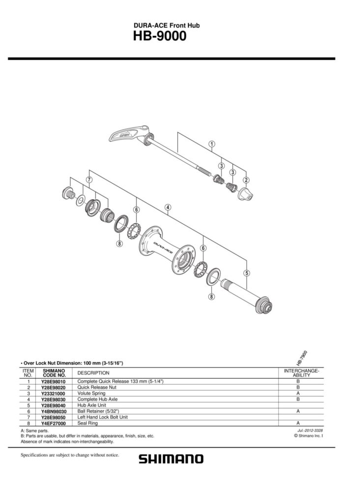 OSOVINA SHIMANO HB-9000