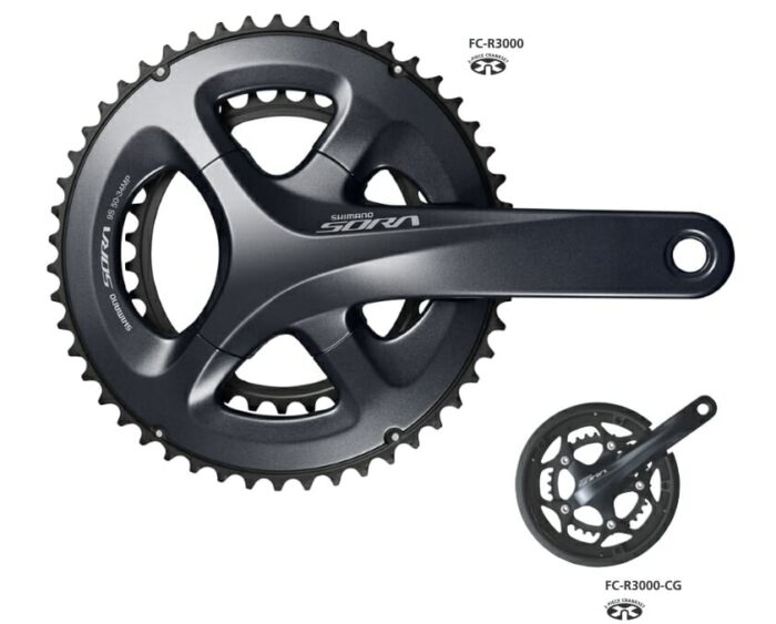 POGON SHIMANO SORA FC-R3000 50X34T KURBLA 175MM 9 BRZINA 2-PCS FC W/O CG W/O BB PARTS IND.PACK