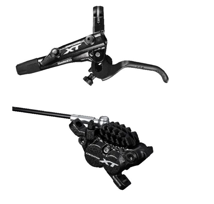 KOČNICA SHIMANO DEORE XT BL-M8000(L) BR-M8020(F) W/O ADAPTER RESIN PAD(W/FIN) SM-BH90-SBLS 1000MM(BLACK) ADD OLIVE/CONNECTER INSERT IND.PACK