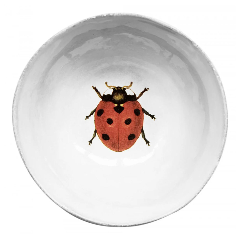 Astier de Villatte Small Ladybug Soup Plate