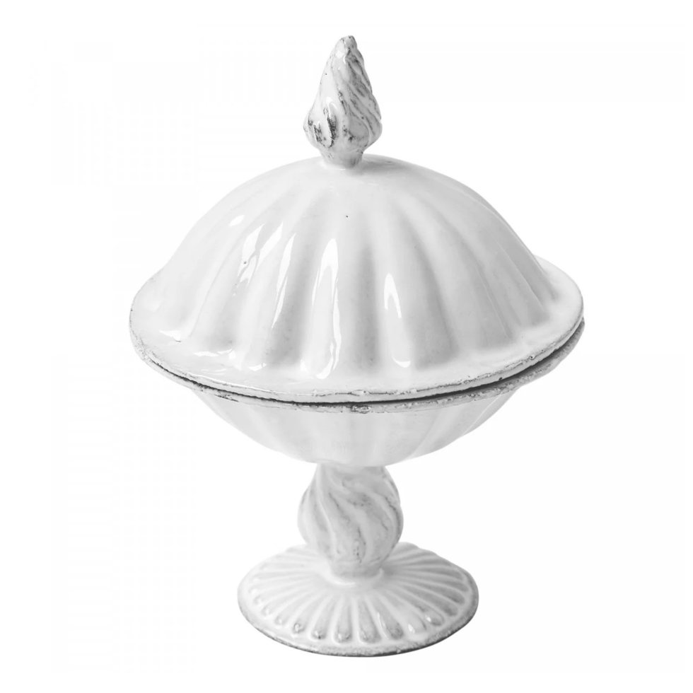 Astier de Villatte Peggy Sugar Bowl on Stand