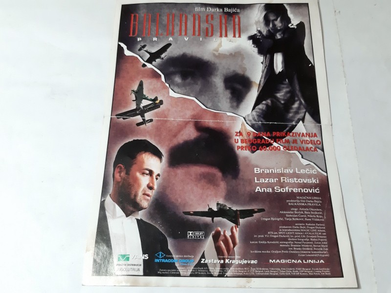 Filmski plakat prospekt iz 97-ih Balkanska pravila