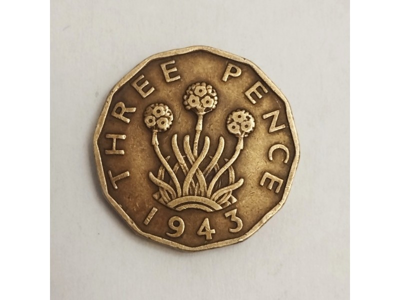 ** BRITANIJA - 3 PENCE 1943. **