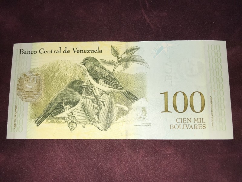 VENECUELA 100 BOLIVARES,UNC. 2017.