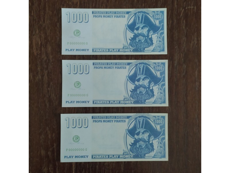 Lot Gusara 3 x 1000 pirats UNC