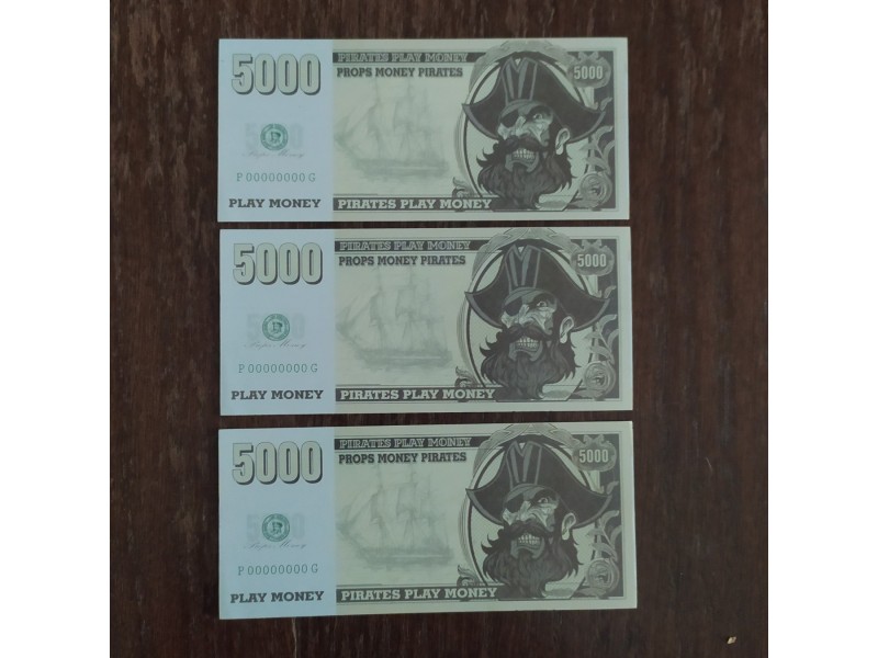 Lot Gusara 3 x 5000 pirats UNC