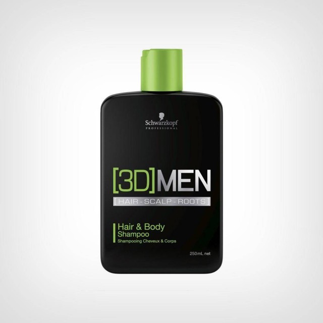 SCHWARZKOPF PROFESSIONAL 3D MEN HAIR&BODY ŠAMPON 250ML