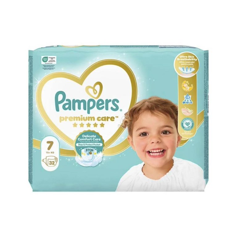 Pampers PREMIUM Care 7 Pelene 32 Pelena za preko 15 Kilograma