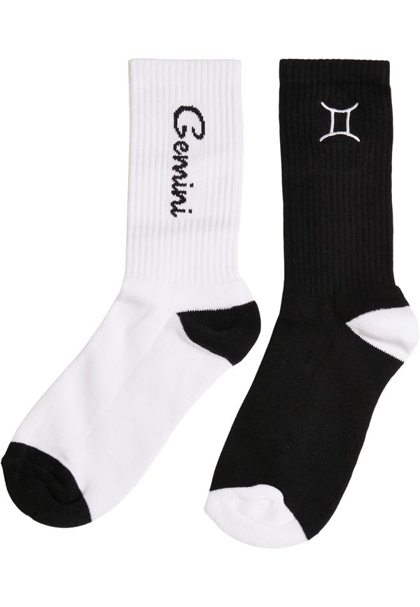 ZODIAC SOCKS 2-PACK BLACK/WHITE GEMINI
