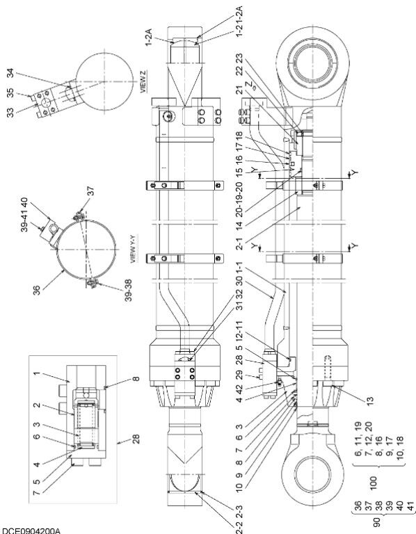 Hitachi 4613001 4613001 hidraulični cilindar za EX1900-5 EX1900-6 bagera