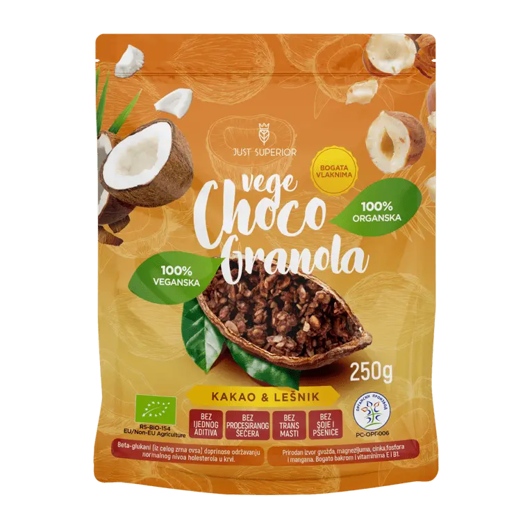 Organska Vege Čoko Granola 250g – Just Superior