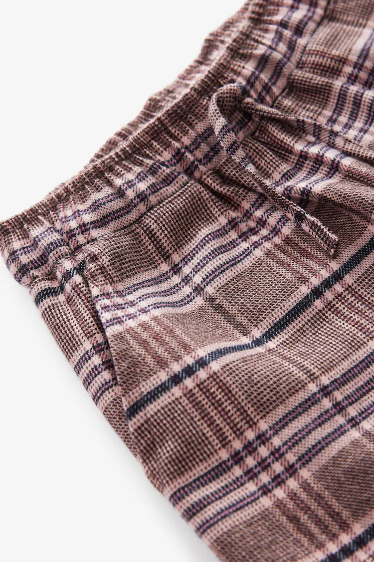 Pink Check Wide Leg Trousers (3-16yrs)