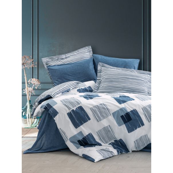 DEKOR DOM Komplet posteljina CB Ranforce double Modern, Solito indigo