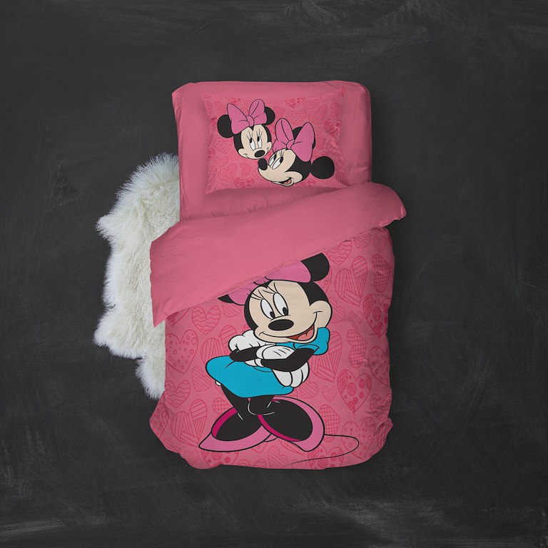 3D-SINGL POSTELJINA-Minnie roze