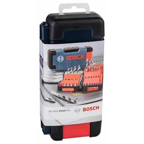 BOSCH Spiralna burgija 18/1 ToughBox komplet HSS PointTeQ, 1–10 mm