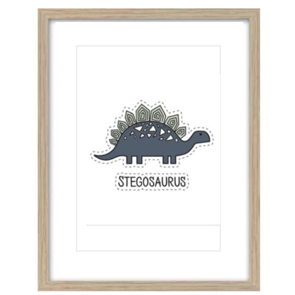 DEKOR DOM Slika sa ramom Kids 27x37cm Stegosaurus