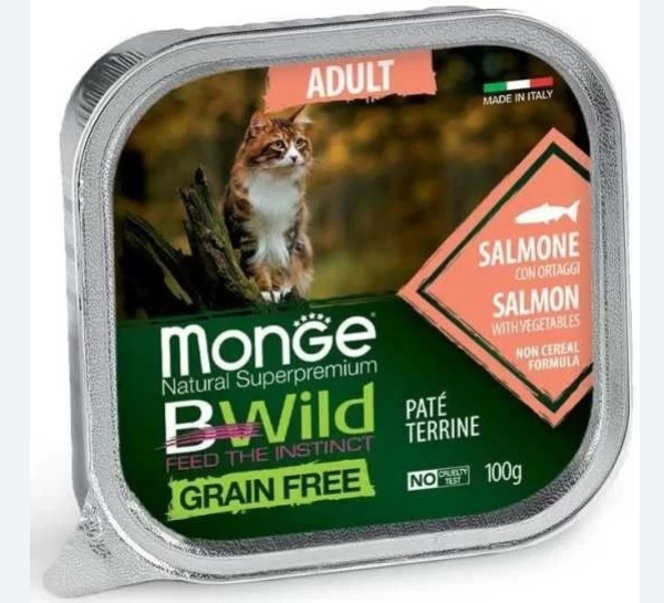 Monge BWild cat pašteta -losos,100g