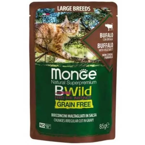 Monge BWild cat sos,velike rase-bivo,85g