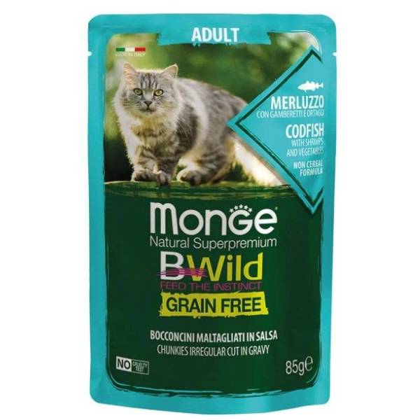 Monge BWild cat sos- bakalar,85g