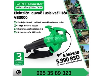 Elektricni duvac i usisivac lisca Garden 3000w