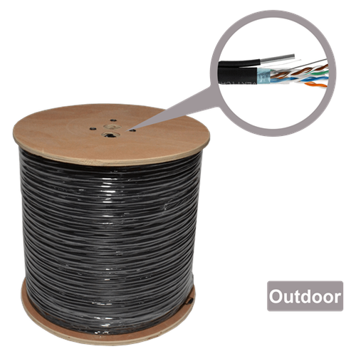KABAL LAN CAT5e FTP OWIRE outdoor+sajla BOX 305m crni