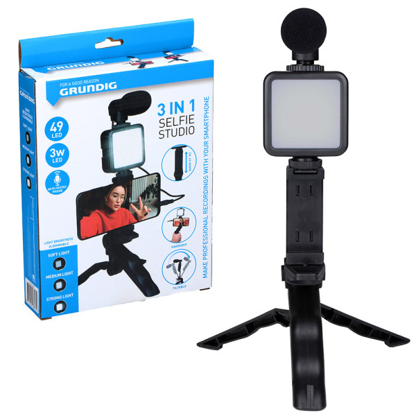 GRUNDIG tripod selfi studio stativ 3u1