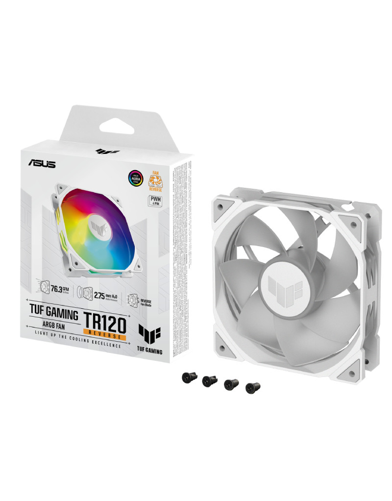 ASUS TUF GAMING TR120 ARGB REVERSE WHITE ventilator