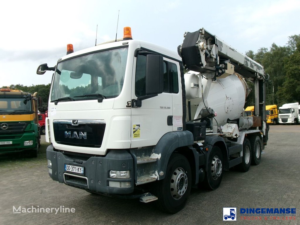 MAN TGS 32.360 8X4 Euro 6 Liebherr concrete mixer 8 m3 + belt kamion s mešalicom za beton