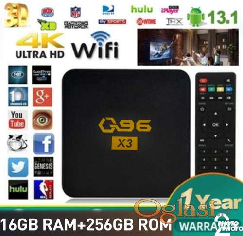 Q96 X3 Android TV box 16/256GB 4K Ultra HD set-top box